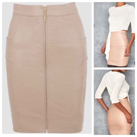 Mistress Rocks Skirts Nude Vegan Leather Mini Skirt By Mistress