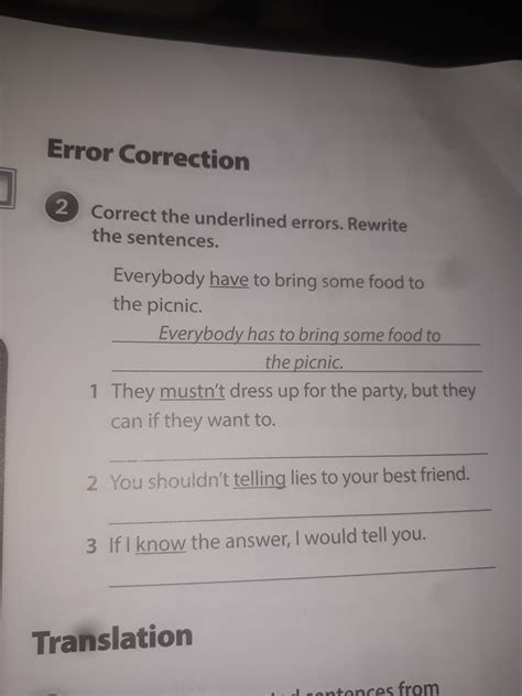 Correct The Underlined Errors Rewite The Sentences They Mustn T