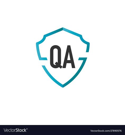 Initials Letter Qa Creative Shield Design Logo Vector Image
