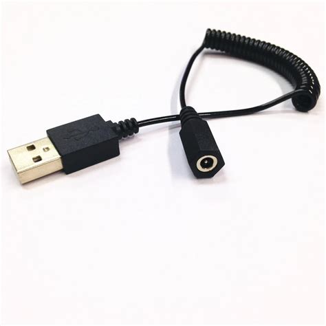 Usb A Male To Dc 35mm X 135mm Female Power Jack Coiled Spring Cable