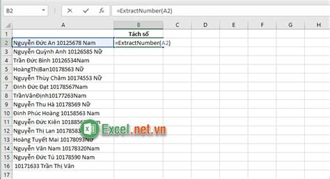 Cách Tách Số Ra Khỏi Chuỗi Kí Tự Trong Excel