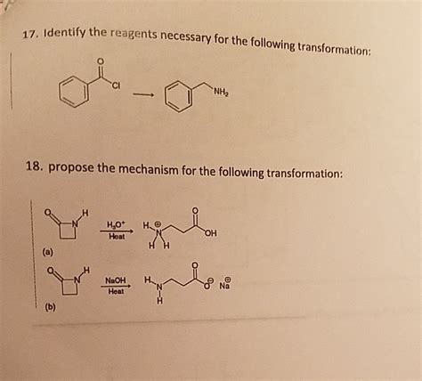 Solved 17 Ide Ntify The Reagents Necessary For The Chegg