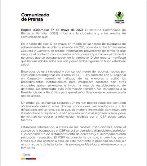 Icbf Señaló Que Las Fuerzas Militares Aún No Han Podido “establecer