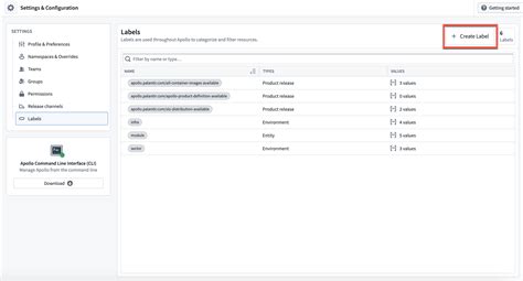 Managing Labels • Create Labels • Palantir