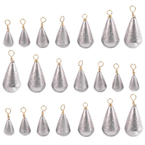 21 Pcs Fishing Weights Set 7 Sizes Mixed Carp Sinkers With Swivel