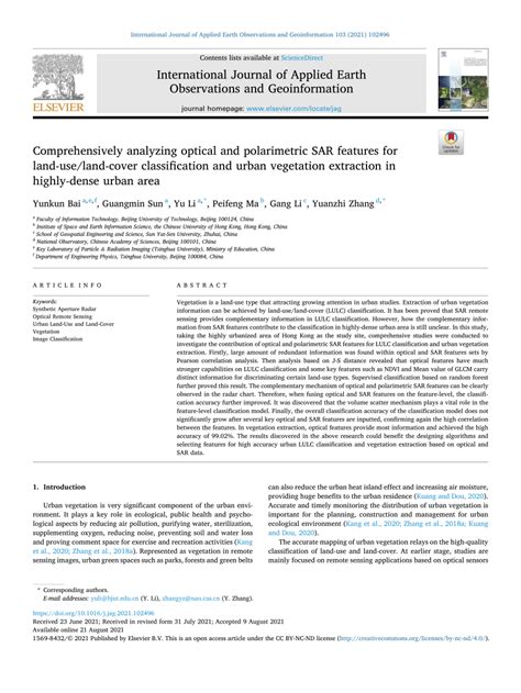 Pdf Comprehensively Analyzing Optical And Polarimetric Sar Features For Land Use Land Cover