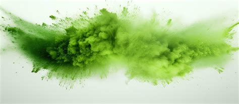 Green Powder Or Dust Explosion In A Square Border On A White Backdrop