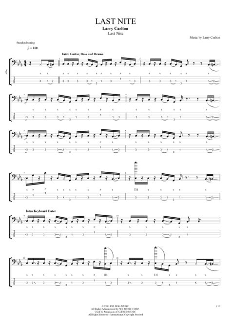Last Nite Tab By Larry Carlton Guitar Pro Full Score Mysongbook
