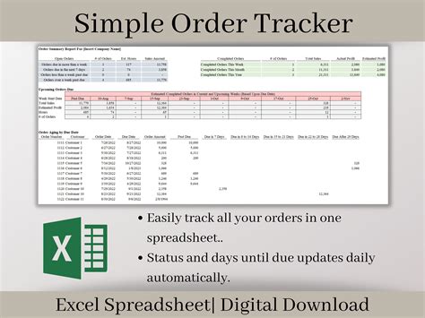 Small Business Order Tracker Spreadsheet Excel Template Easily Track