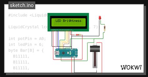 ПР234 Lcd Экран потенциометр и светодиод Wokwi Esp32 Stm32