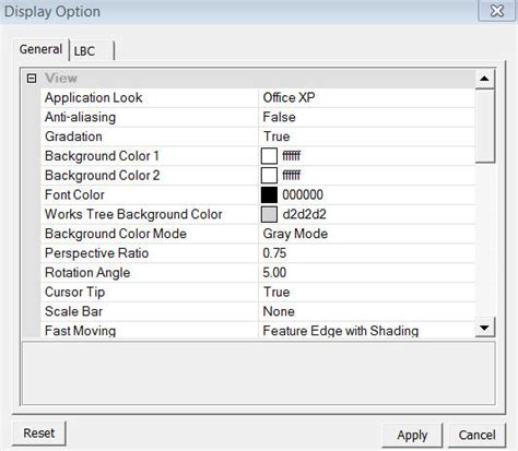 Display Option General