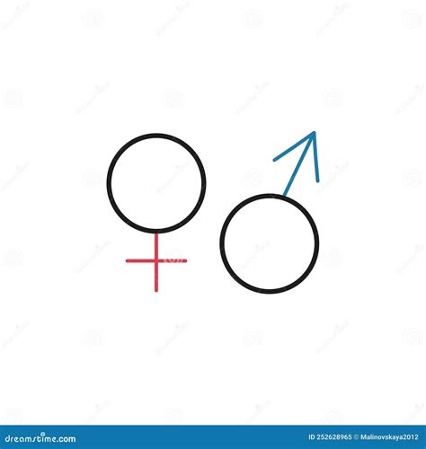 Male Female Line Icon Stock Vector Illustration Of Sign 252628965