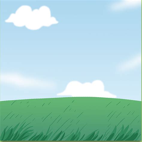 卡通手绘蓝天和草地背景