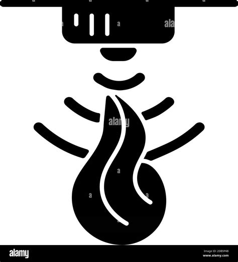 Fire Sensor Black Glyph Icon Stock Vector Image And Art Alamy