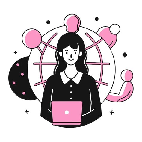 World Wide Web Business Illustration Of A Woman Premium Ai Generated Vector