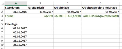 Excel Datum Plus Arbeitstage Oder Kalendertage Rechnen Tippscout De