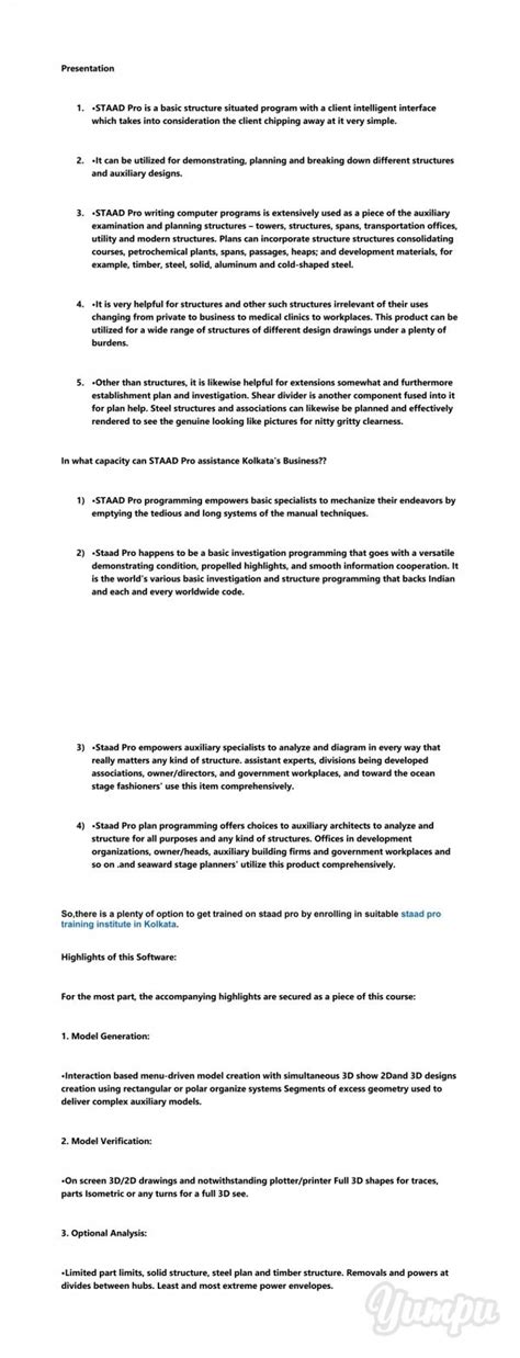 Staad Pro Training Center In Kolkata Artofit