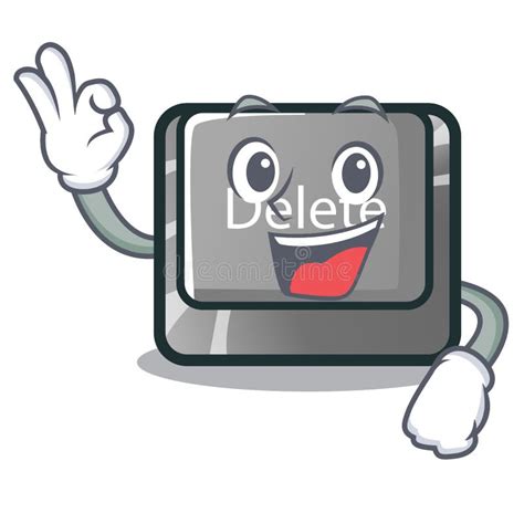 Okay Cartoon Delete Button Located On Keyboard Stock Vector Illustration Of Expression