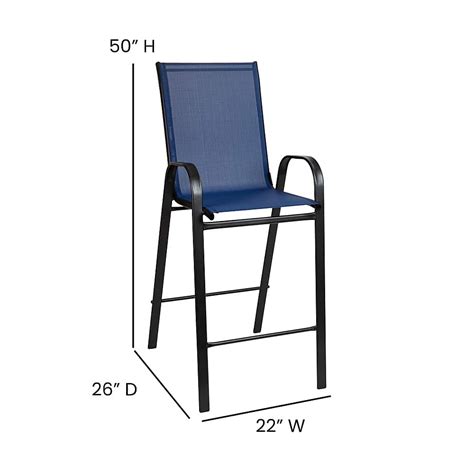 Alamont Home Brazos Outdoor Square Modern Steel 5 Piece Patio Set Navy