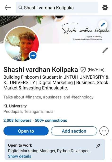 2kfollowers Linkedincelebration Shashi Vardhan Kolipaka