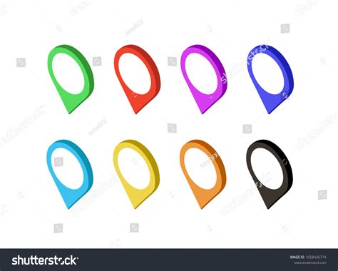 Set Modern Map Markers Vector Illustration Stock Vector Royalty Free