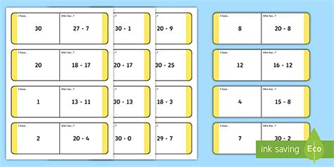 Subtraction To 30 Loop Cards Hecho Por Educadores Twinkl