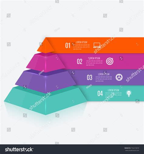 Pyramid Chart Infographics Four Elements Vector Stock Vector Royalty Free Shutterstock