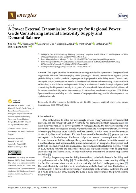 Pdf A Power External Transmission Strategy For Regional Power Grids Considering Internal