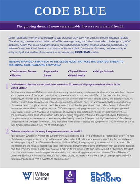 Code Blue The Growing Threat Of Non Communicable Diseases On Maternal