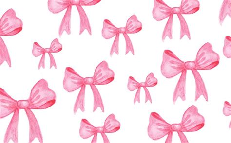 Watercolor Bows On White Background