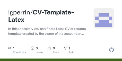 Github Lgperrincv Template Latex In This Repository You Can Find A Latex Cv Or Resume