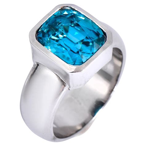 Orloff Of Denmark 452 Ct Metallic Blue Zircon Ring In 925 Sterling Silver For Sale At 1stdibs