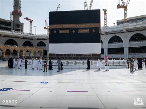 حجاج بيت الله يؤدون طواف القدوم فى المسجد الحرام وسط تدابير احترازية