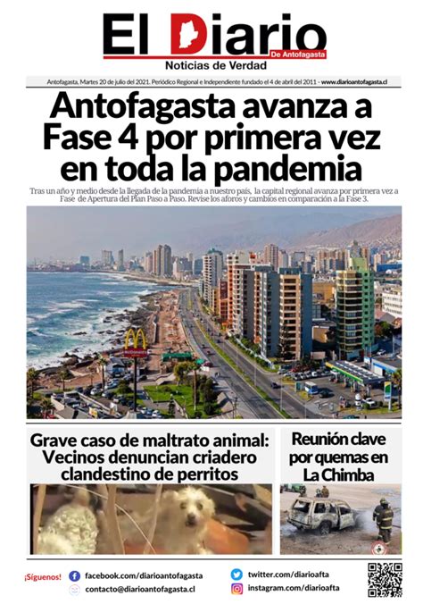 El Diario De Antofagasta Portada De Julio El Diario De Antofagasta