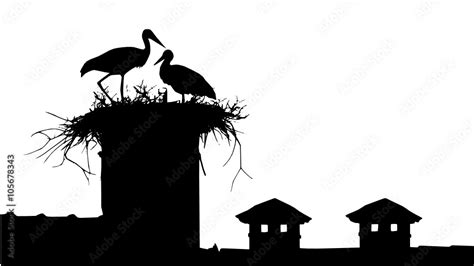 Stork Nest Stock Vector Adobe Stock
