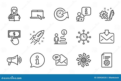 Reeks Lijnpictogrammen Inbegrepen Pictogram Als Inkomende Postvrouw