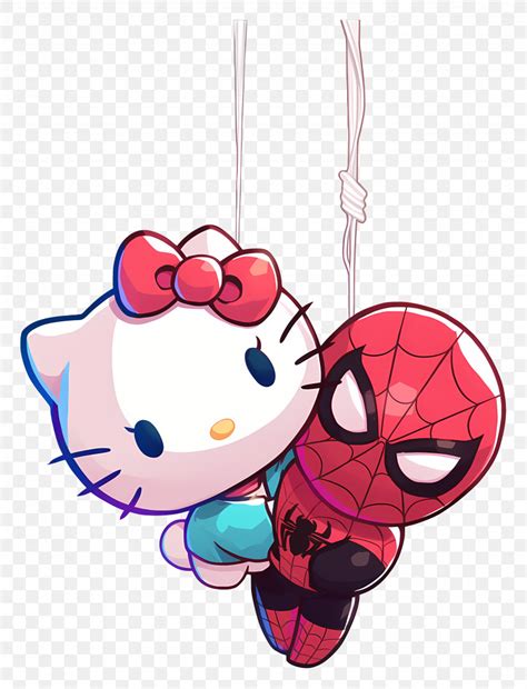 Hello Kitty Spiderman Cute Cartoon Hello Kitty And Spider Man