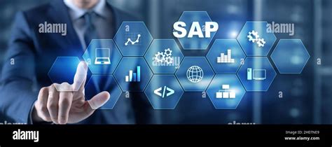 SAP System Software Automation Concept Businessman Presses Virtual Button SAP Stock Photo Alamy