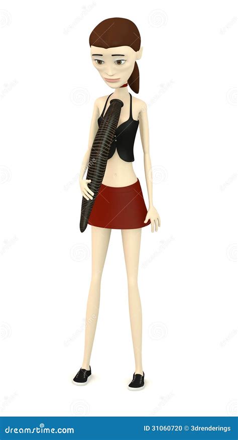 Cartoon Girl With Leech Stock Illustration Illustration Of Cartoon