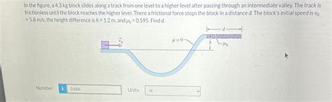 solved in the figure a 4 3kg ﻿block slides along a track