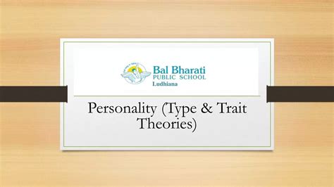 Personality Type And Trait Theory Pptx