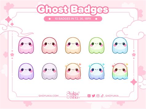 Best 11 Halloween Kawaii Ghost Sub Badges For Twitchyoutubediscord