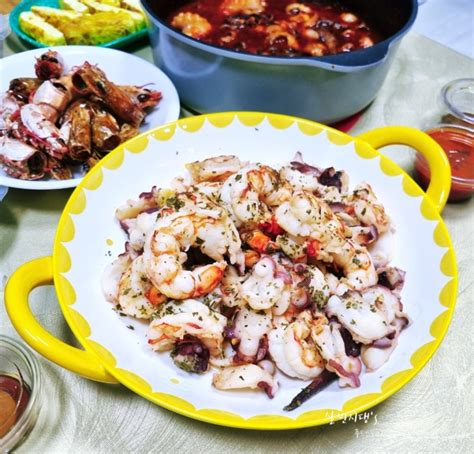 손님초대요리 딱이야 초간단 버터갈릭새우문어구이 만드는법