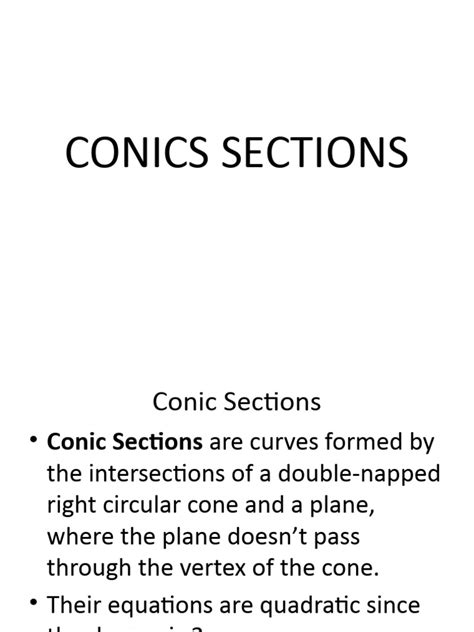 The Conics Sections Circle Pdf Circle Elementary Mathematics