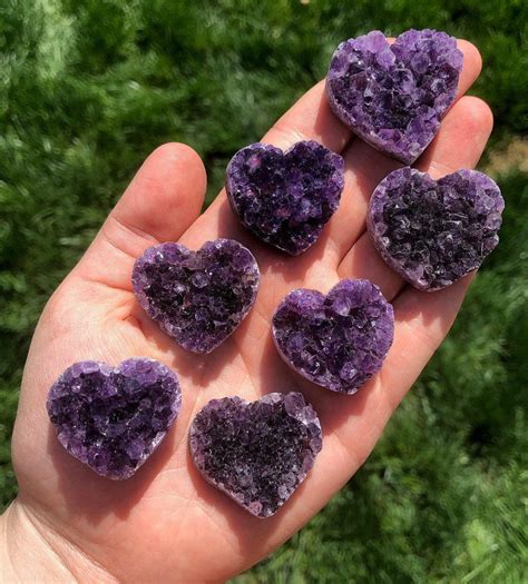Raw Amethyst Heart Crystal Cluster Small New Moon Beginnings