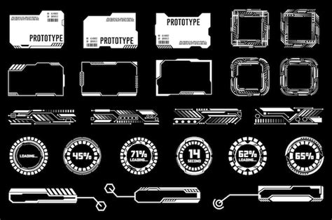 Premium Vector Futuristic Hud Interface Elements And Prototype Labels