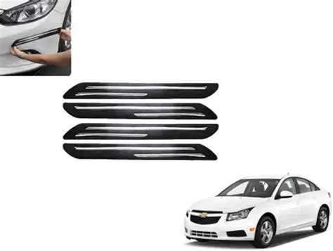 GS Grow N Shine Double Chrome Rubber Car Bumper Protector Guard Set Of