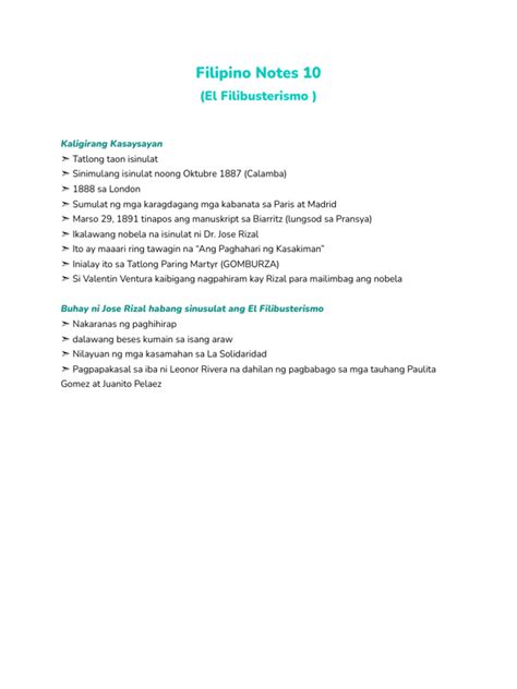 Filipino Notes 10 Pdf