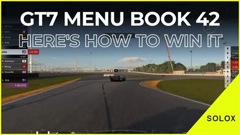 Gt7 Menu Book 42 Heres How To Win It