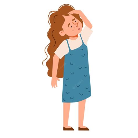 Premium Vector The Character Of The Curlyhaired Girl Looks Into The